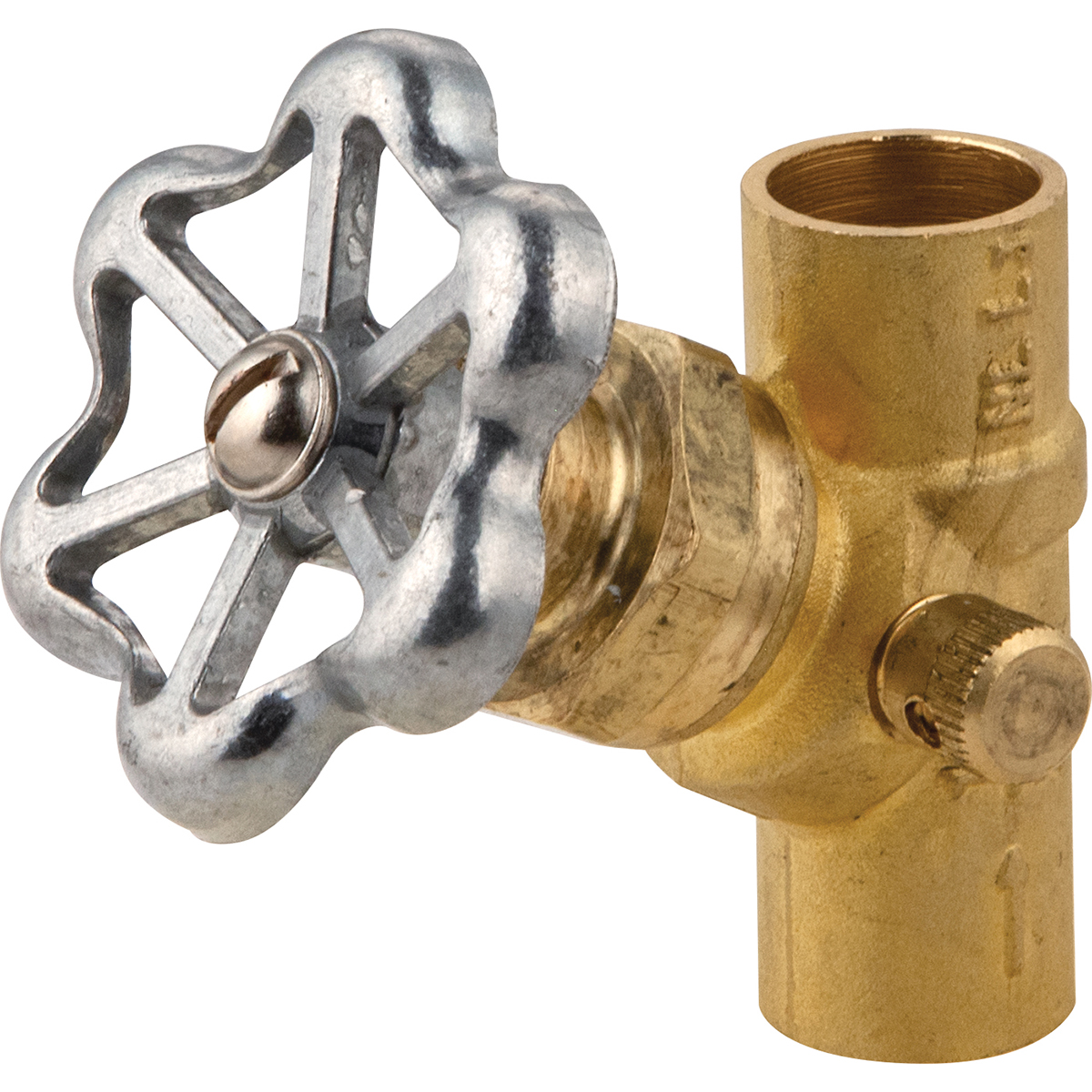 1/2" Copper Angle Stop Valve, with Drain - Master Plumber®