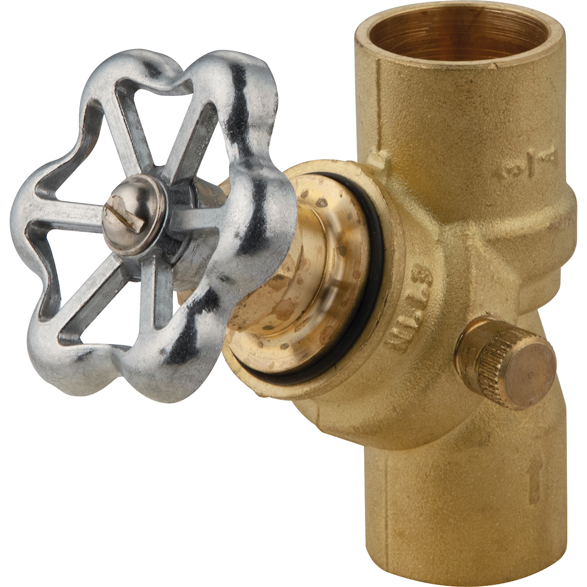 3/4" Copper Angle Stop Valve, with Drain - Master Plumber®